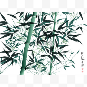 竹水墨画素材图片免费下载-千库网
