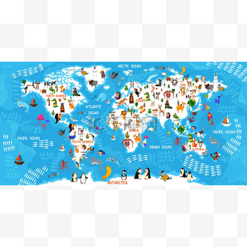 卡通世界地图图片-卡通世界地图素材-卡通世界地图模板图片下载-千库网