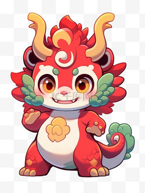 龙年卡通龙形象手绘2素材图片免费下载-千库网