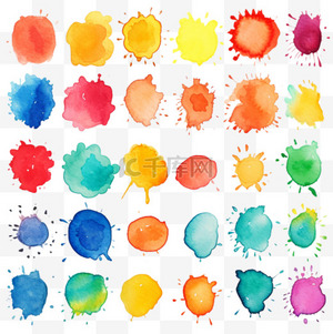 手绘彩色水彩画笔画集向量素材图片免费下载-千库网