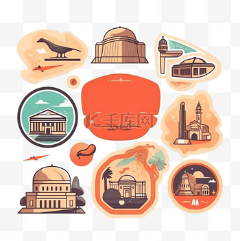 博物馆卡通图片-博物馆卡通素材-博物馆卡通模板图片下载-千库网