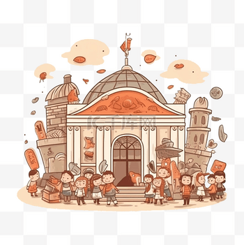 博物馆卡通图片-博物馆卡通素材-博物馆卡通模板图片下载-千库网