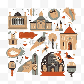 卡通博物馆图片-卡通博物馆素材-卡通博物馆模板图片下载-千库网