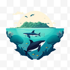 海洋日保护海洋插画素材图片免费下载-千库网