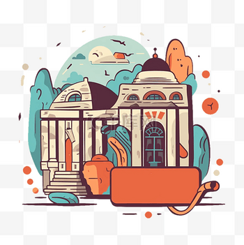 卡通博物馆图片-卡通博物馆素材-卡通博物馆模板图片下载-千库网