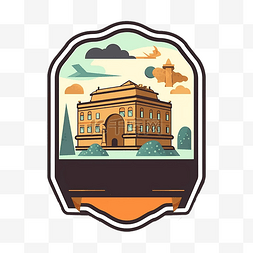 博物馆卡通图片-博物馆卡通图片素材免费下载-千库网