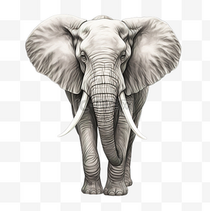 野生非洲象的写实绘画素材图片免费下载-千库网