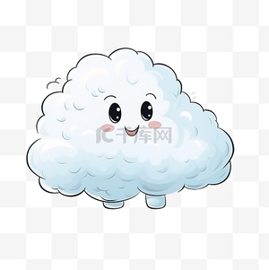 卡通中可爱的云人物素材图片免费下载-千库网