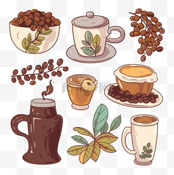 咖啡因卡通设计素材-咖啡因卡通模板设计-海报图片下载-千库网