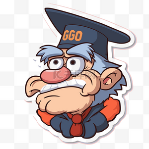 贴纸上有一个名为“goo”的卡通人物 向量素材图片免费下载-千库网