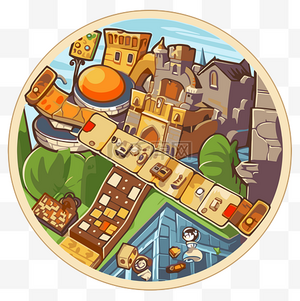 卡通城市地图 向量素材图片免费下载-千库网