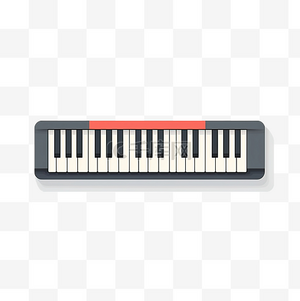简约风格的迷你钢琴键盘插图素材图片免费下载-千库网