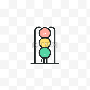 彩色标志街道交通灯标志图标插图 向量素材图片免费下载-千库网