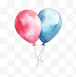 气球水彩卡通素材图片免费下载-千库网