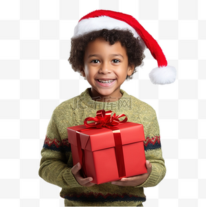有圣诞礼物的男孩素材图片免费下载-千库网