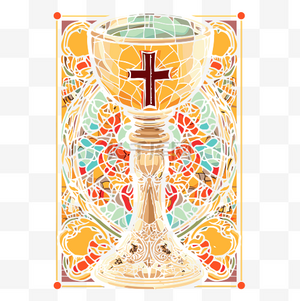 圣杯剪贴画彩色玻璃圣杯设计深色背景卡通 向量素材图片免费下载-千库网