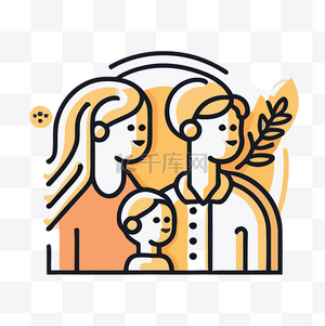 家庭图标图标设计以轮廓线图案插图的形式与彩色图像 向量素材图片免费下载-千库网