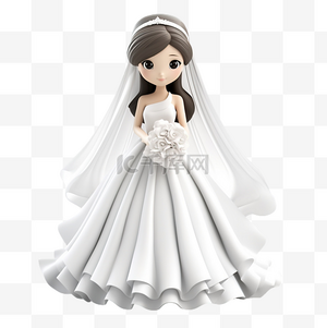 3d 人物婚礼新娘插画素材图片免费下载-千库网