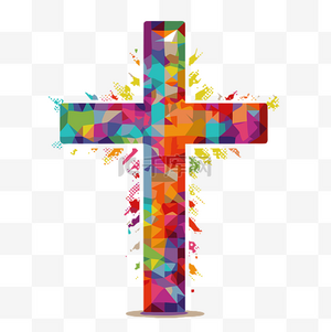 多彩十字架素材图片免费下载-千库网