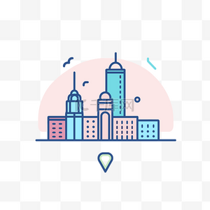 cityline 图标地图 pin 图标平面图标 向量素材图片免费下载-千库网