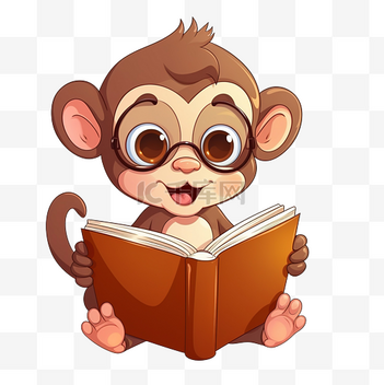 猴子看书设计素材-猴子看书模板设计-海报图片下载-千库网