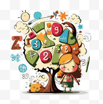 幼儿园数学卡通设计素材-幼儿园数学卡通模板设计-海报图片下载-千库网