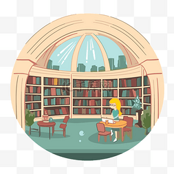 卡通图书馆图片-卡通图书馆图片素材免费下载-千库网