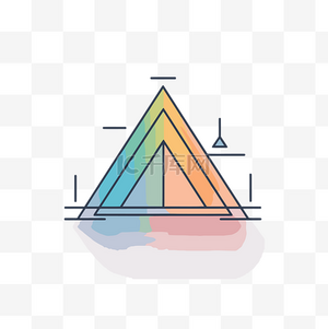 三角形的彩色金字塔标志 向量素材图片免费下载-千库网