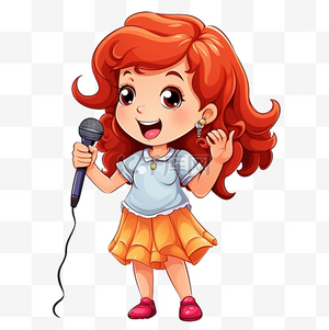 卡通人物唱歌插画素材图片免费下载-千库网