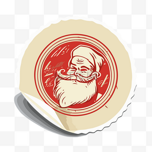 圆形贴纸上的圣诞老人 向量素材图片免费下载-千库网