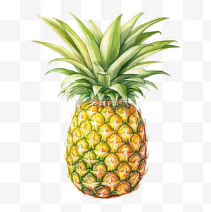 菠萝水果水彩ai生成素材图片免费下载-千库网