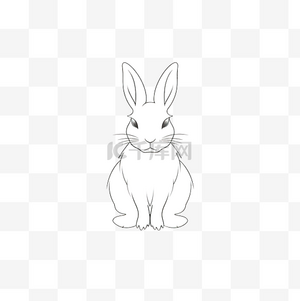 兔子单线艺术线条动物素材图片免费下载-千库网
