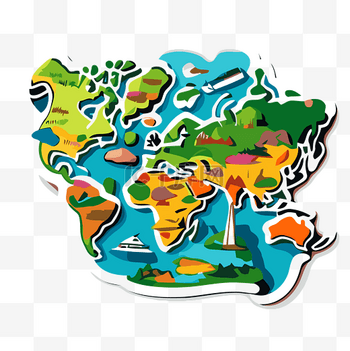世界地图卡通图片-世界地图卡通素材-世界地图卡通模板图片下载-千库网