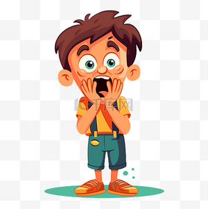 惊喜剪贴画卡通惊喜男孩用嘴说话 向量素材图片免费下载-千库网