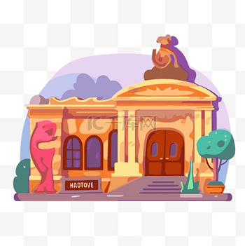 卡通博物馆图片-卡通博物馆素材-卡通博物馆模板图片下载-千库网