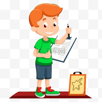 写字卡通画设计素材-写字卡通画模板设计-海报图片下载-千库网