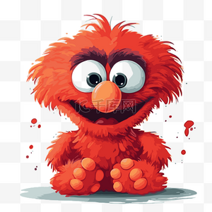 elmo 剪贴画红色怪物 lil elmo 墙贴装饰艺术卡通 向量素材图片免费下载-千库网