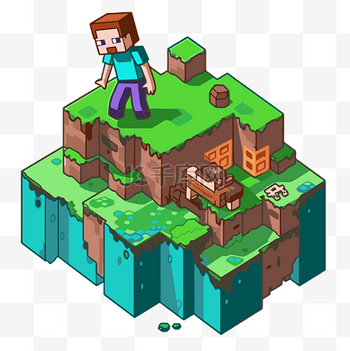我的世界2d方块图片素材-我的世界2d方块模板图片下载-千库网