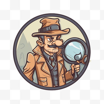 侦探标志设计素材-侦探标志模板设计-海报图片下载-千库网