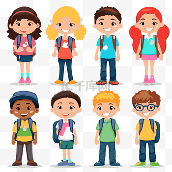 同学卡通图片-同学卡通素材-同学卡通模板图片下载-千库网