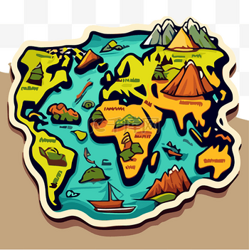 卡通世界地图图片-卡通世界地图素材-卡通世界地图模板图片下载-千库网