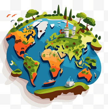 卡通世界地图图片-卡通世界地图素材-卡通世界地图模板图片下载-千库网