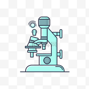 带有蓝色色调的显微镜线图标 向量素材图片免费下载-千库网