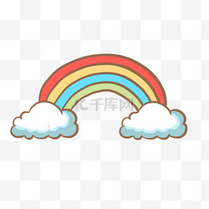 手绘卡通雨后彩虹免抠元素素材图片免费下载-千库网