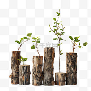 发芽木桩元素立体免抠图案素材图片免费下载-千库网