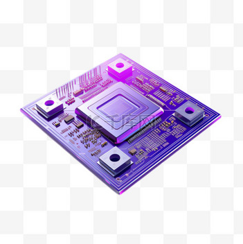 芯片纹理3D立体设计素材-芯片纹理3D立体PNG设计模板下载-千库网