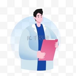 医疗主任医师手绘插画设计图素材图片免费下载-千库网