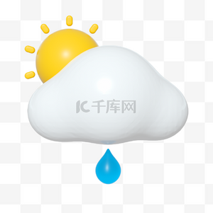 c4d天气图标阵雨素材图片免费下载-千库网