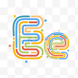 卡通线条字母Ee素材图片免费下载-千库网