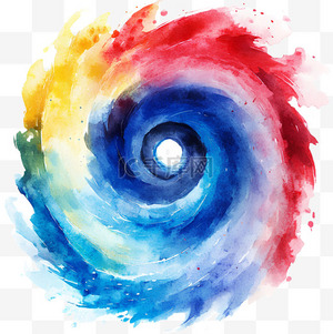 螺旋形的抽象水彩污渍素材图片免费下载-千库网